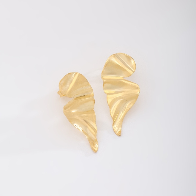 BR-01289 BRINCO BANHADO A OURO 18K COM DESIGN EM FORMATO DE ASA E ...